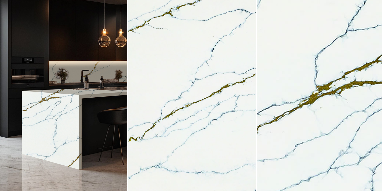 Calacatta Iceberg Polished Quartz countertops in Atlanta, GA - MC ...